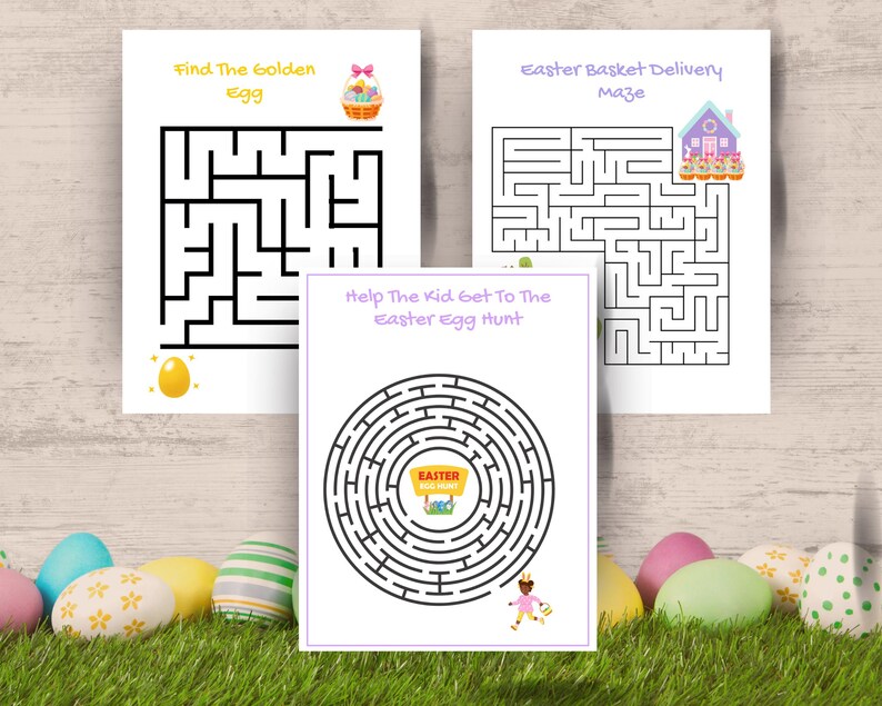 Easter Maze Printables for Kids, Maze Worksheet for Easter Activities ...