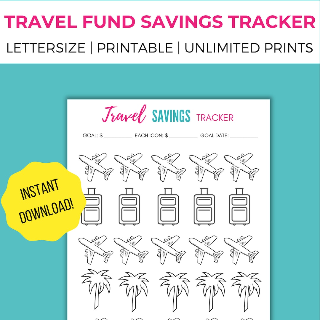 Travel Savings Tracker: Vacation Fund Printable (PDF) - Etsy