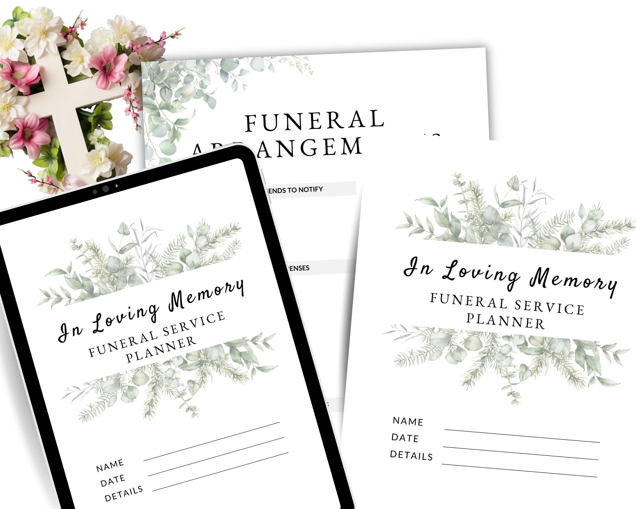 Funeral Program Planner: Memorial Service Organizer (PDF) - Etsy