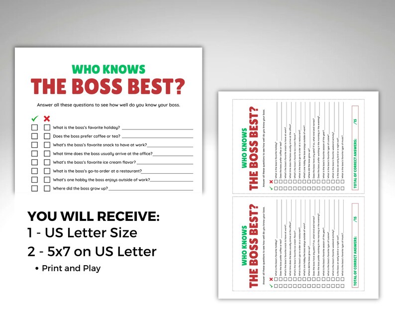 Who Knows the Boss Best Game | Fun Boss Trivia for Office Party | Boss ...
