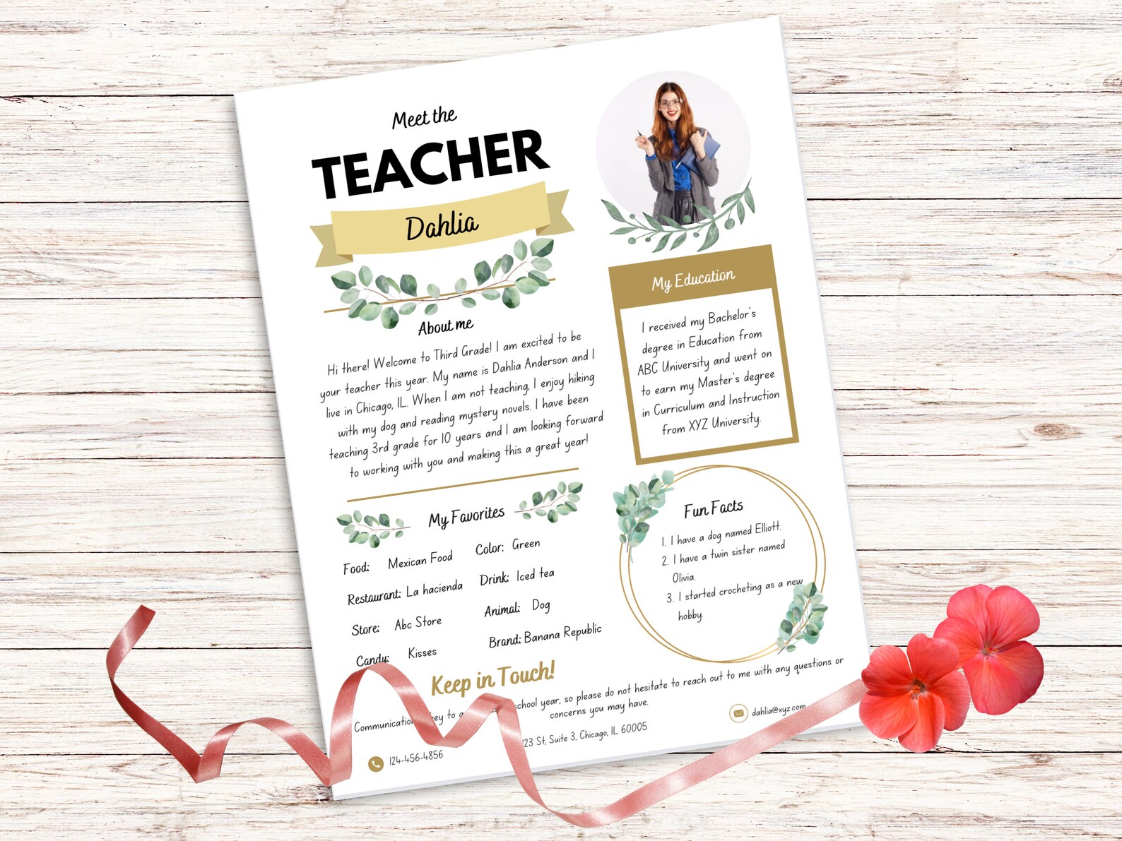 Editable Meet the Teacher Template Bundle: Back to School Printable ...