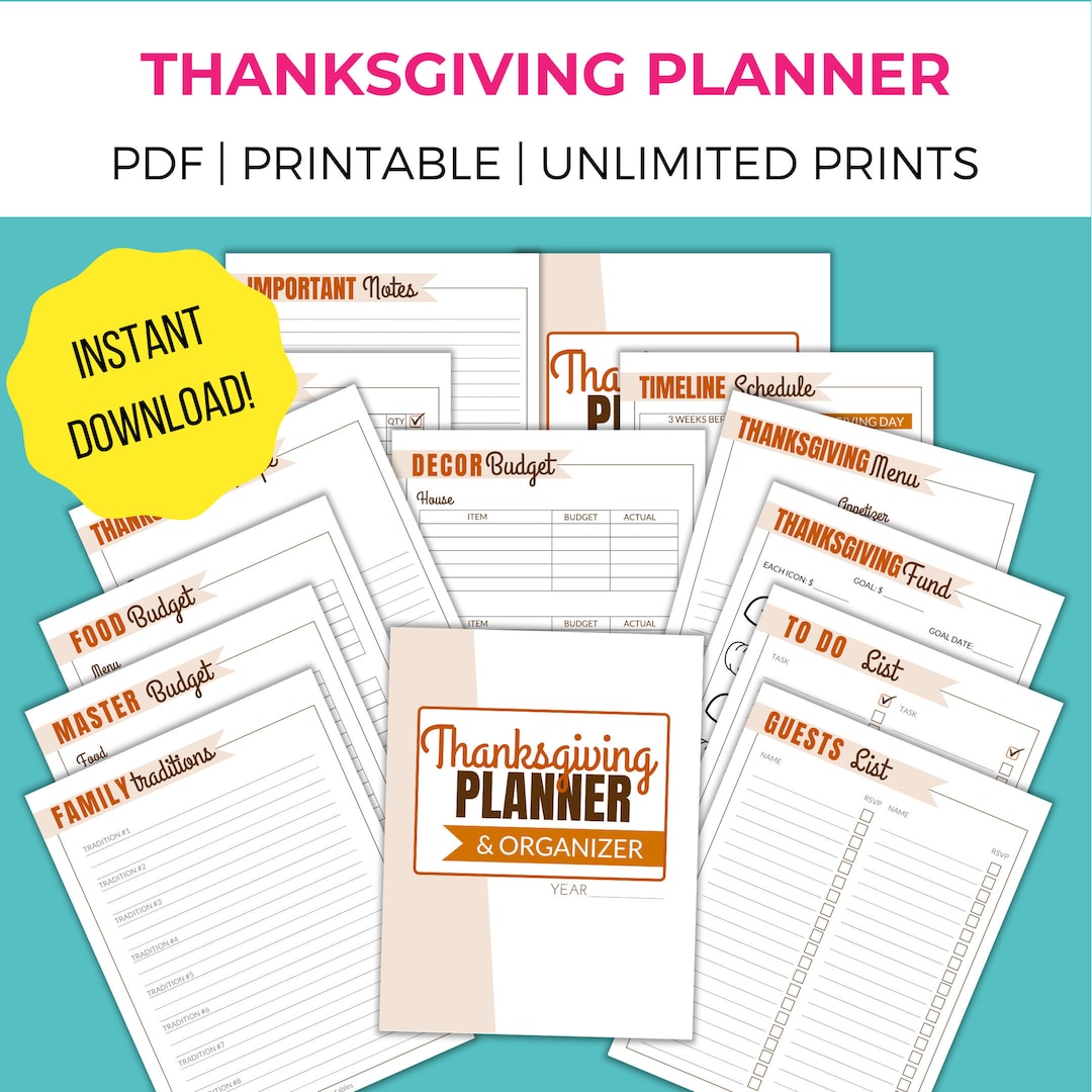 Thanksgiving Planner Printable, Thanksgiving Planner Busy Moms ...