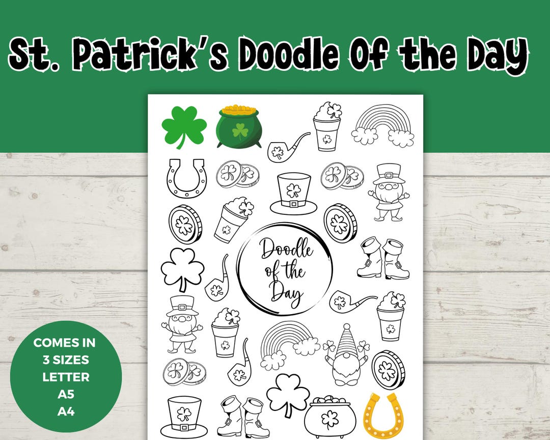 St. Patrick's Doodle of the Day | Printable Journal Page | Daily Doodle ...
