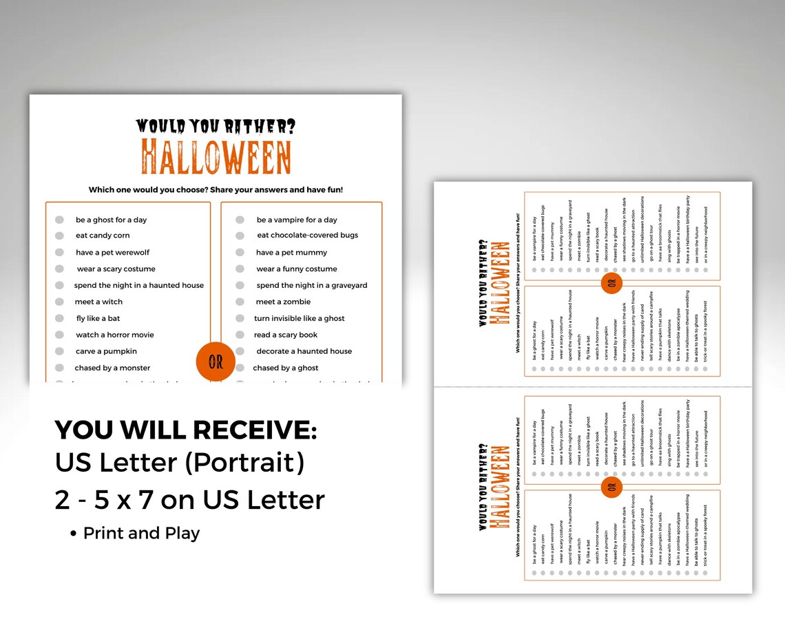 Halloween Would You Rather Halloween Game Night team Building Games ...