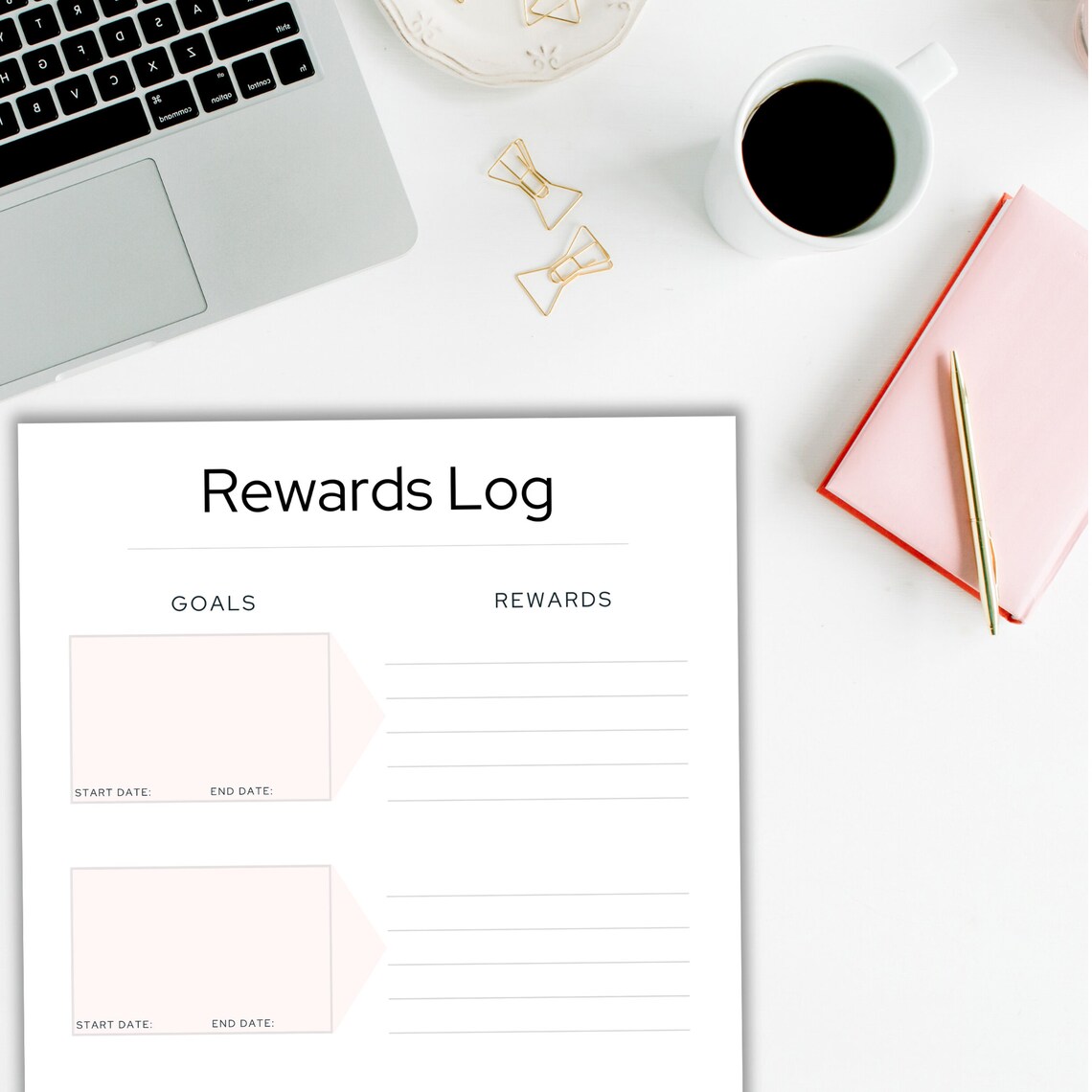 Reward for Reaching Goals, Rewards Log for Completing Goals, Printable ...