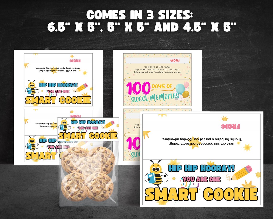 100th Day OF School Treat Bag Toppers, 100 Days of School Chip Bag ...