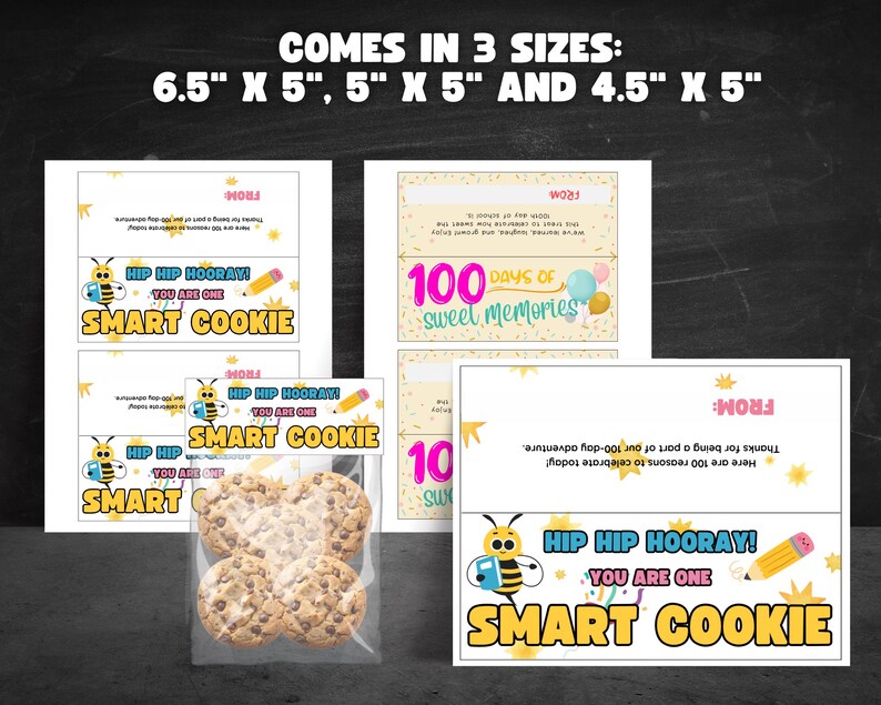 100th Day OF School Treat Bag Toppers, 100 Days of School Chip Bag ...