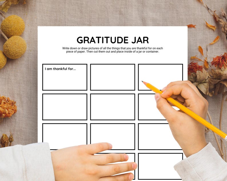 Gratitude Jar Printable, Gratitude Jar Cards, Gratitude Activity for ...