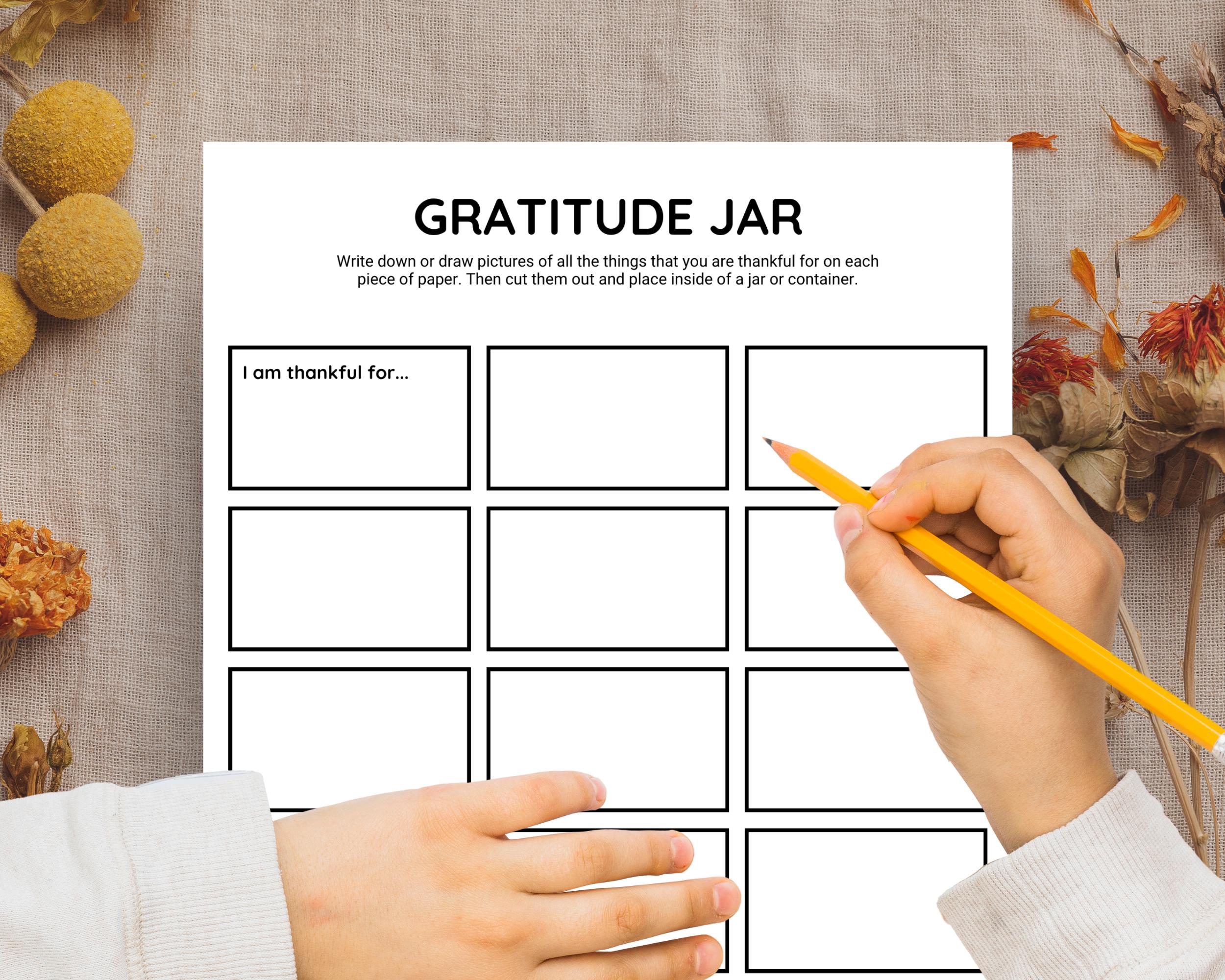 Gratitude Jar Printable, Gratitude Jar Cards, Gratitude Activity for ...