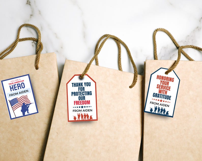 Veteran's Day Gift Tag Fillable PDF, Veterans Thank You, Happy Veterans ...