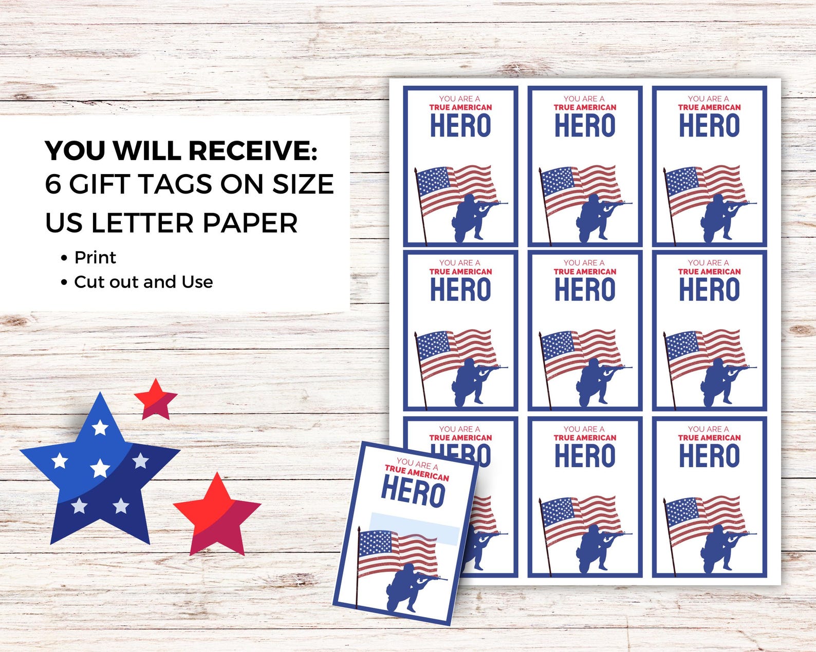 Veteran's Day Gift Tag Fillable PDF, Veterans Thank You, Happy Veterans ...