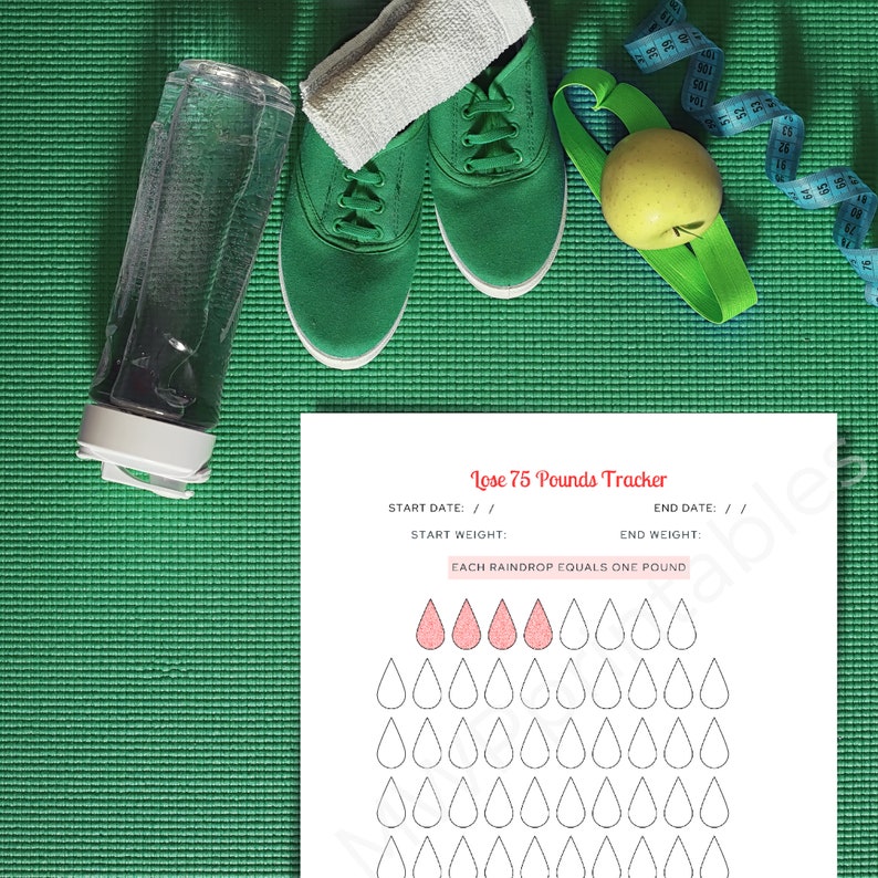 75lb Weight Loss Tracker, Weight Loss Journal, Weight Tracker, Weight ...