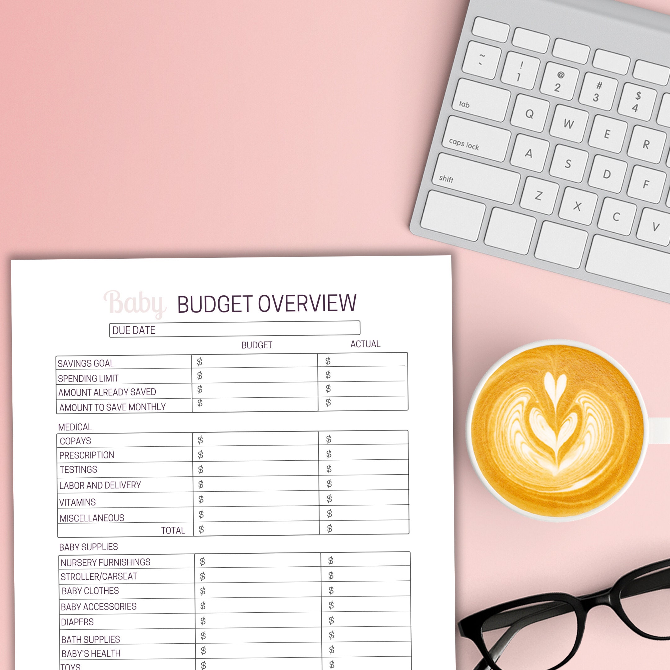 Baby Budget Planner, Baby Budget Printable, Baby Expense Planning Sheet ...