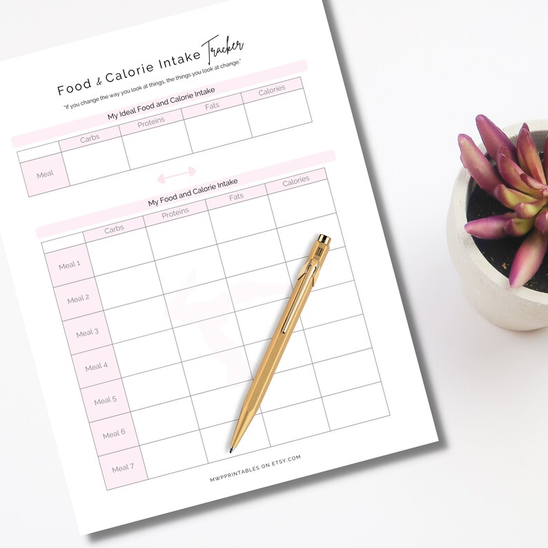 Fitness Printable Planner, A5 Fitness Planner, Diet Planner Printable ...