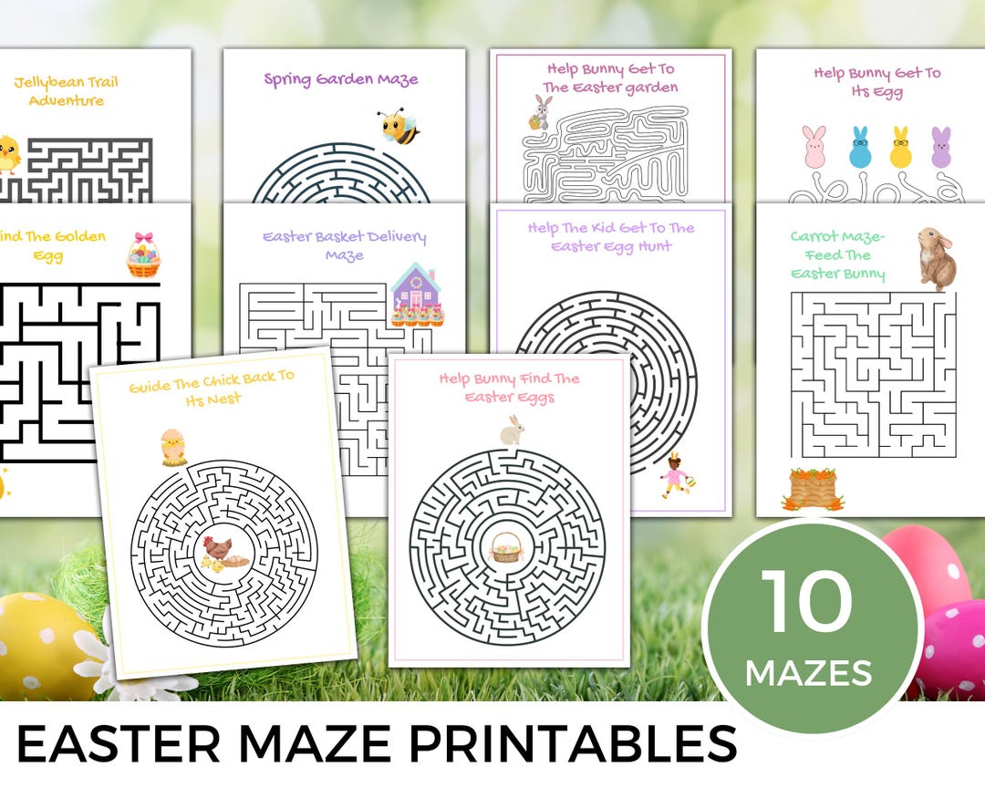 Easter Maze Printables for Kids, Maze Worksheet for Easter Activities ...