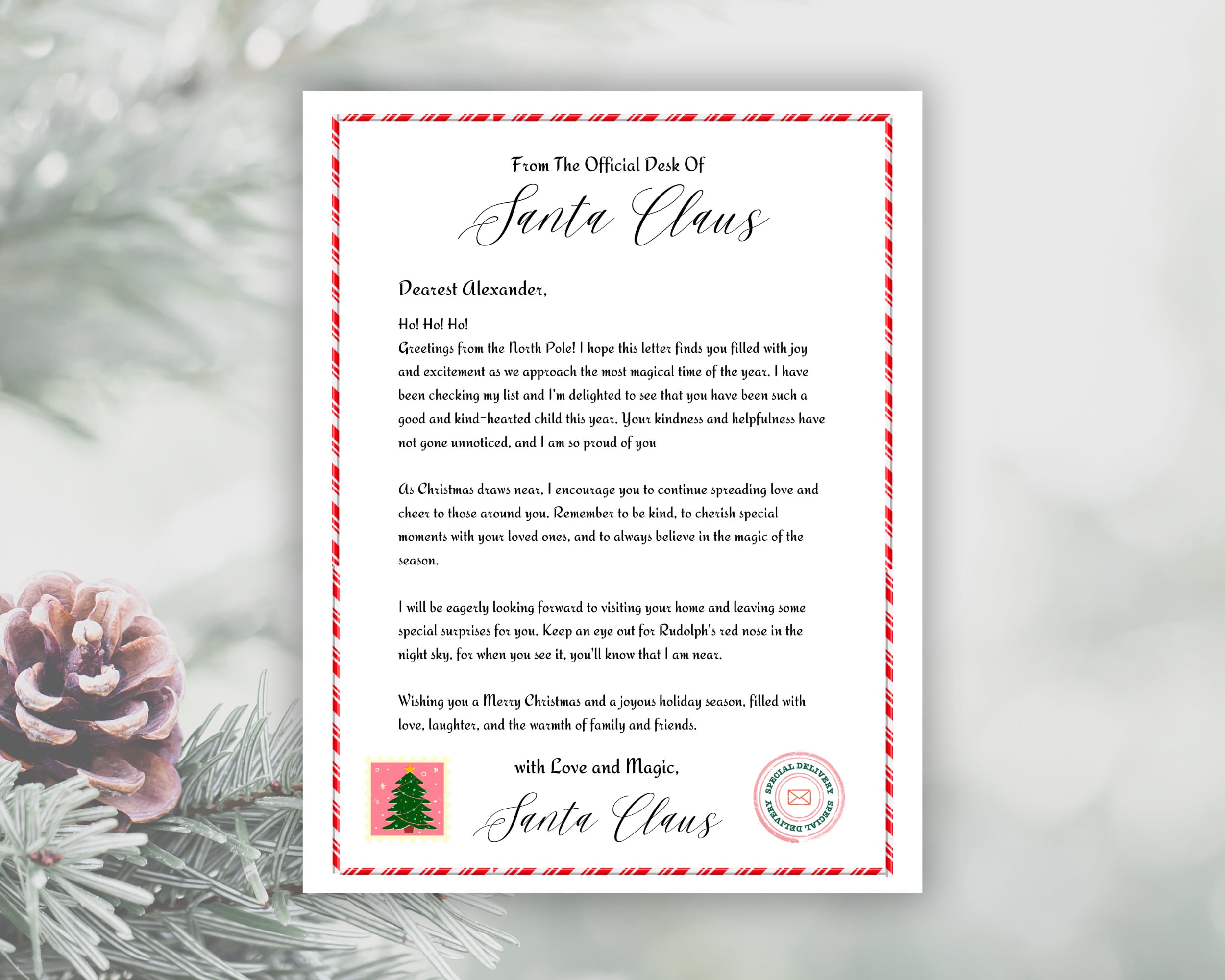 Editable Letter From Santa Printable Christmas Letter Santa - Etsy