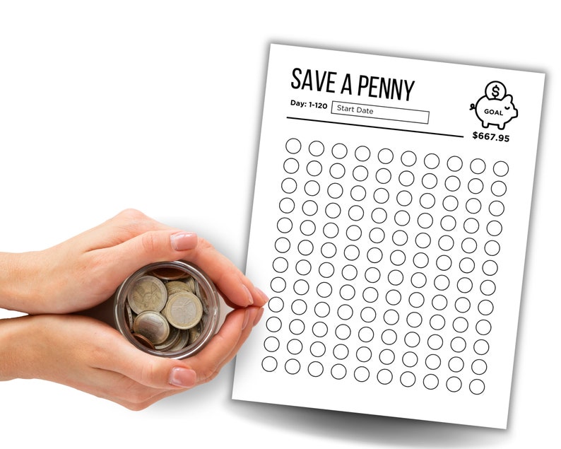 Penny Savings Challenge, Printable Penny Save, 365 Days Savings ...