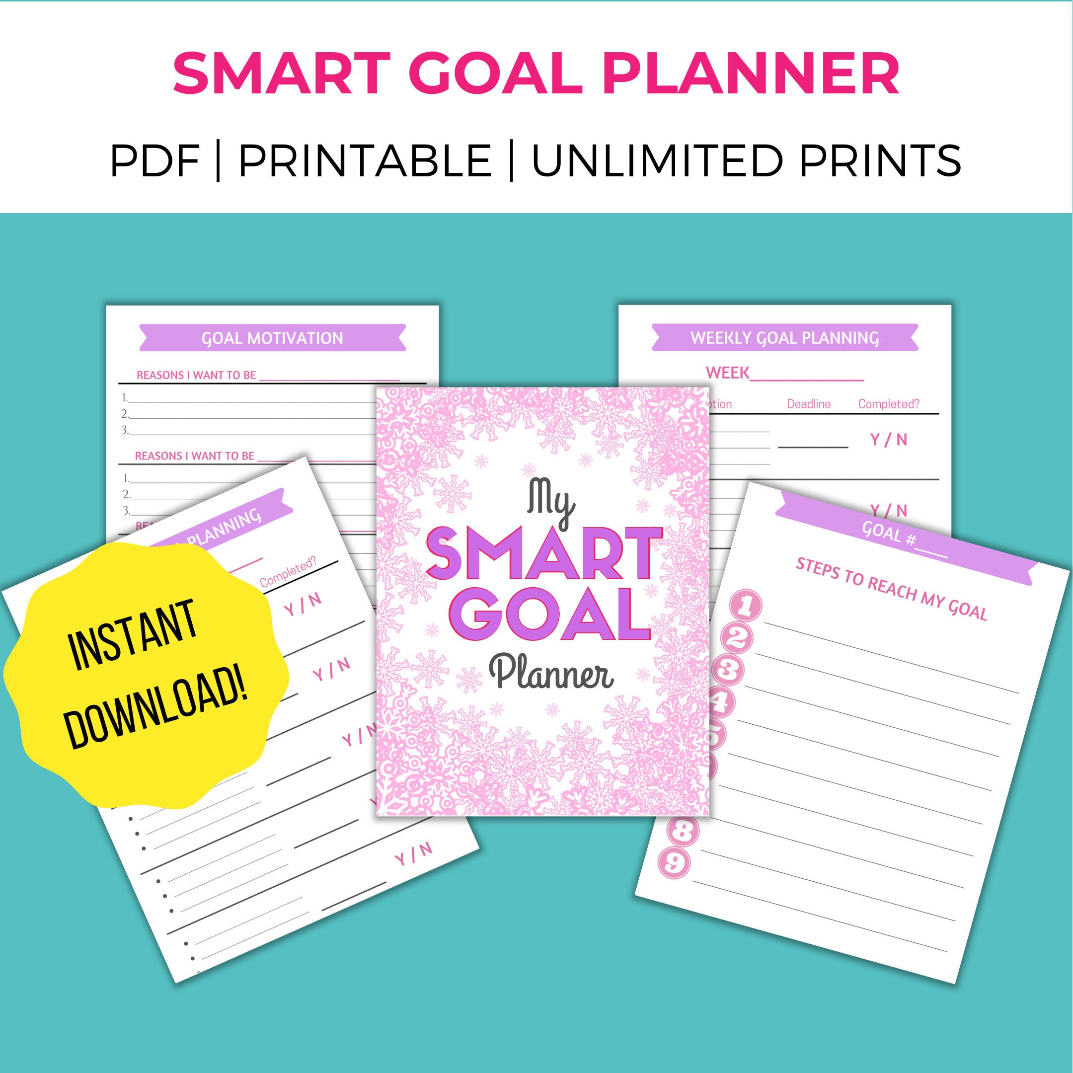 Goal Planner Bundle, SMART, Goal Setting Kit, Vision Board ...