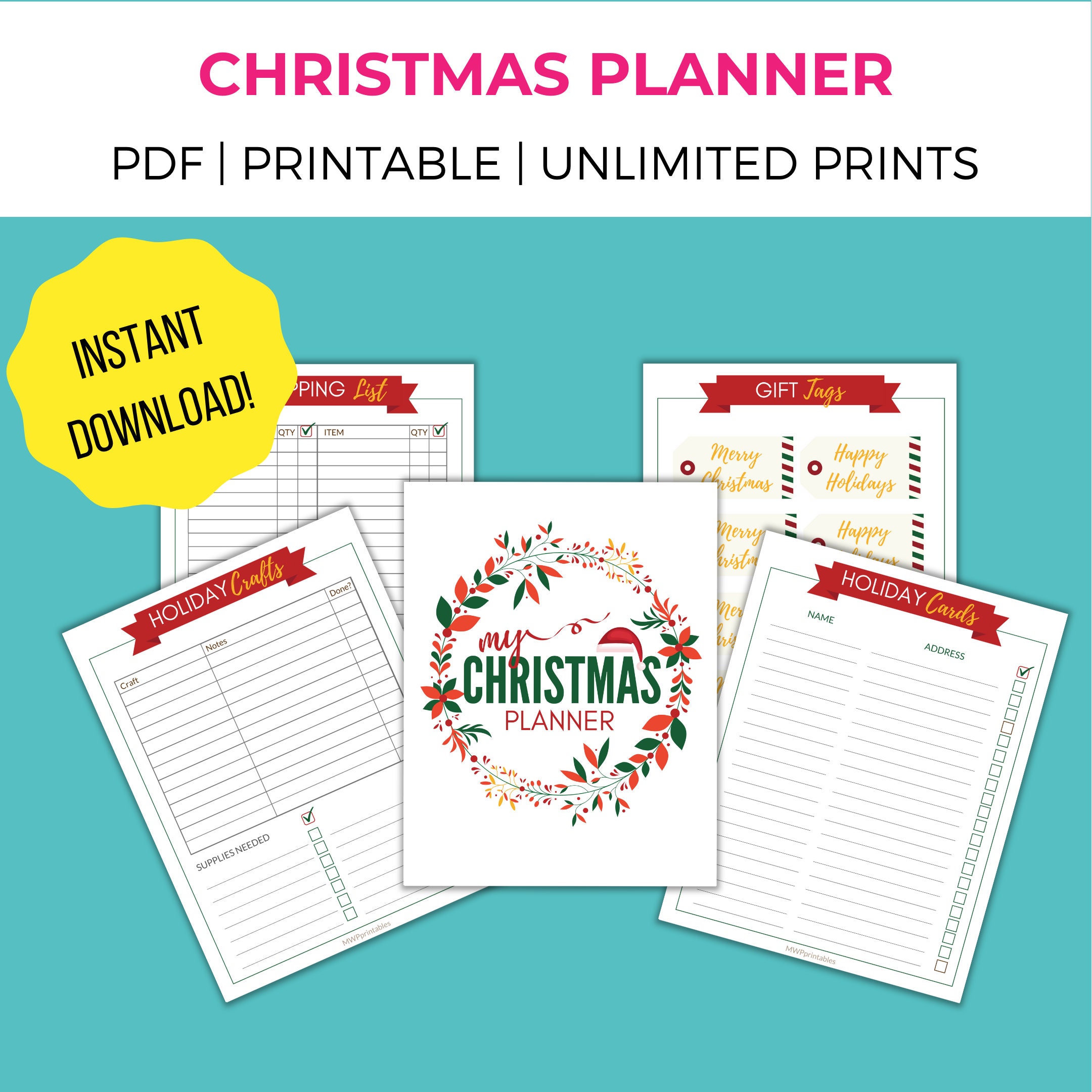 Christmas Planner Christmas Planner Printable Christmas - Etsy