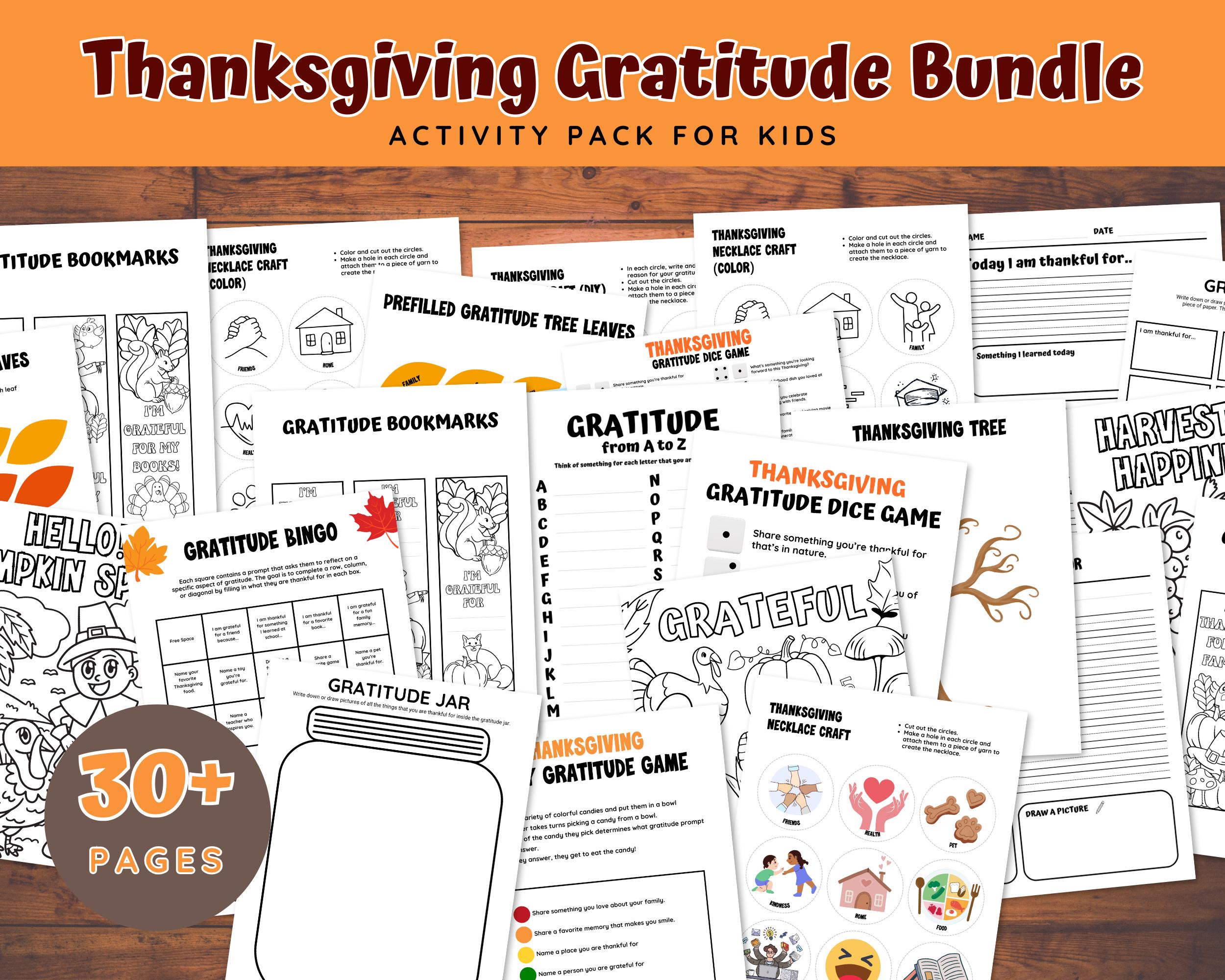 Thanksgiving Gratitude Bundle Printable, Gratitude Kit, Gratitude ...