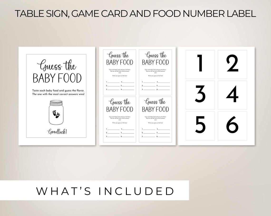Guess the Baby Food Game Minimalist, Taste Baby Food Game, Baby Food ...