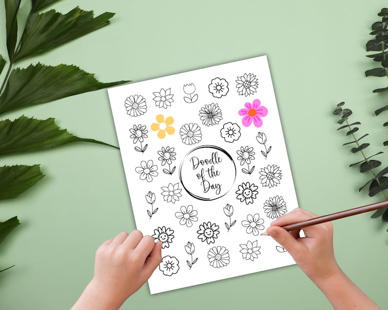 Spring Doodle of the Day | Printable Journal Page | Daily Doodle ...