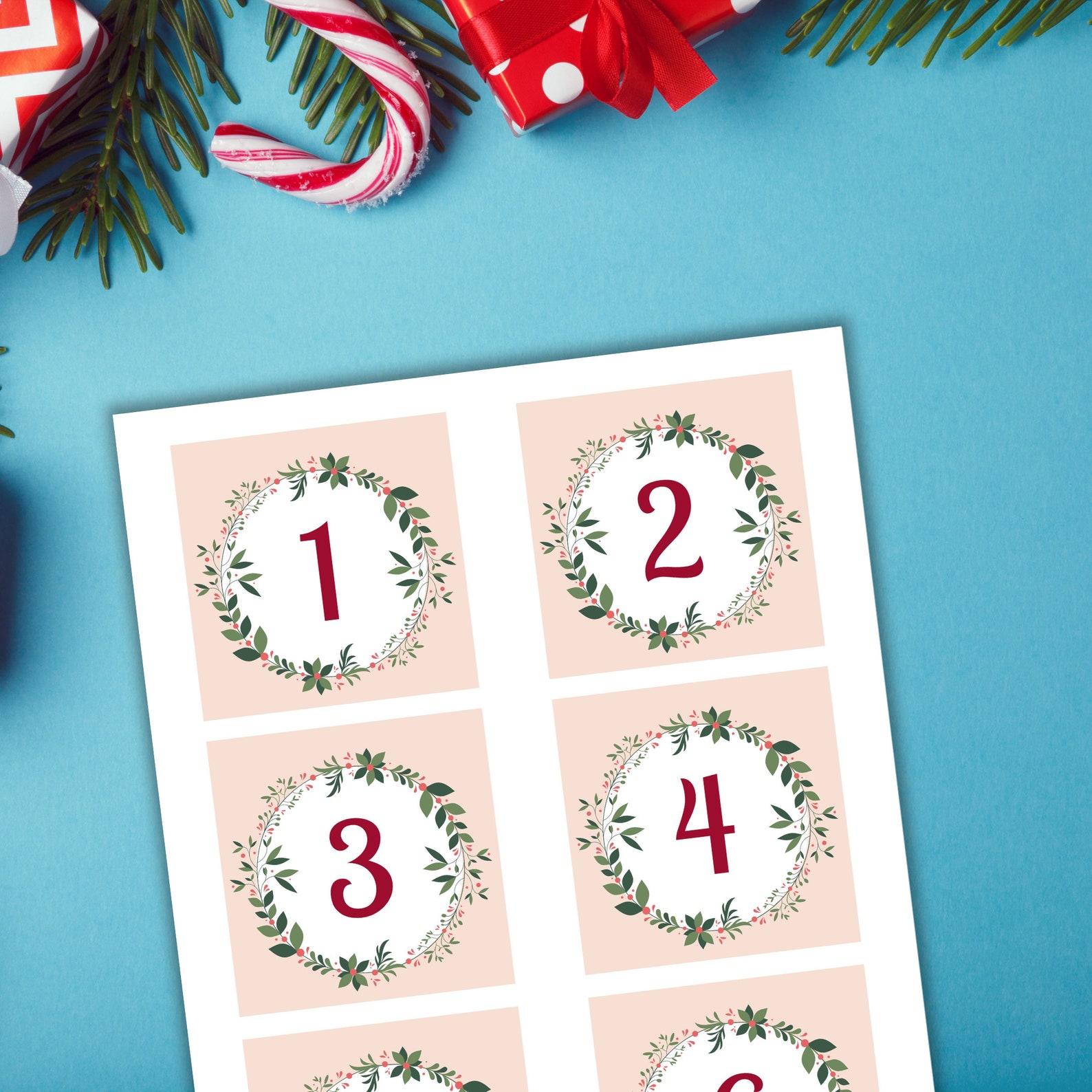 Advent Calendar Countdown Printable Advent Calendar Number - Etsy