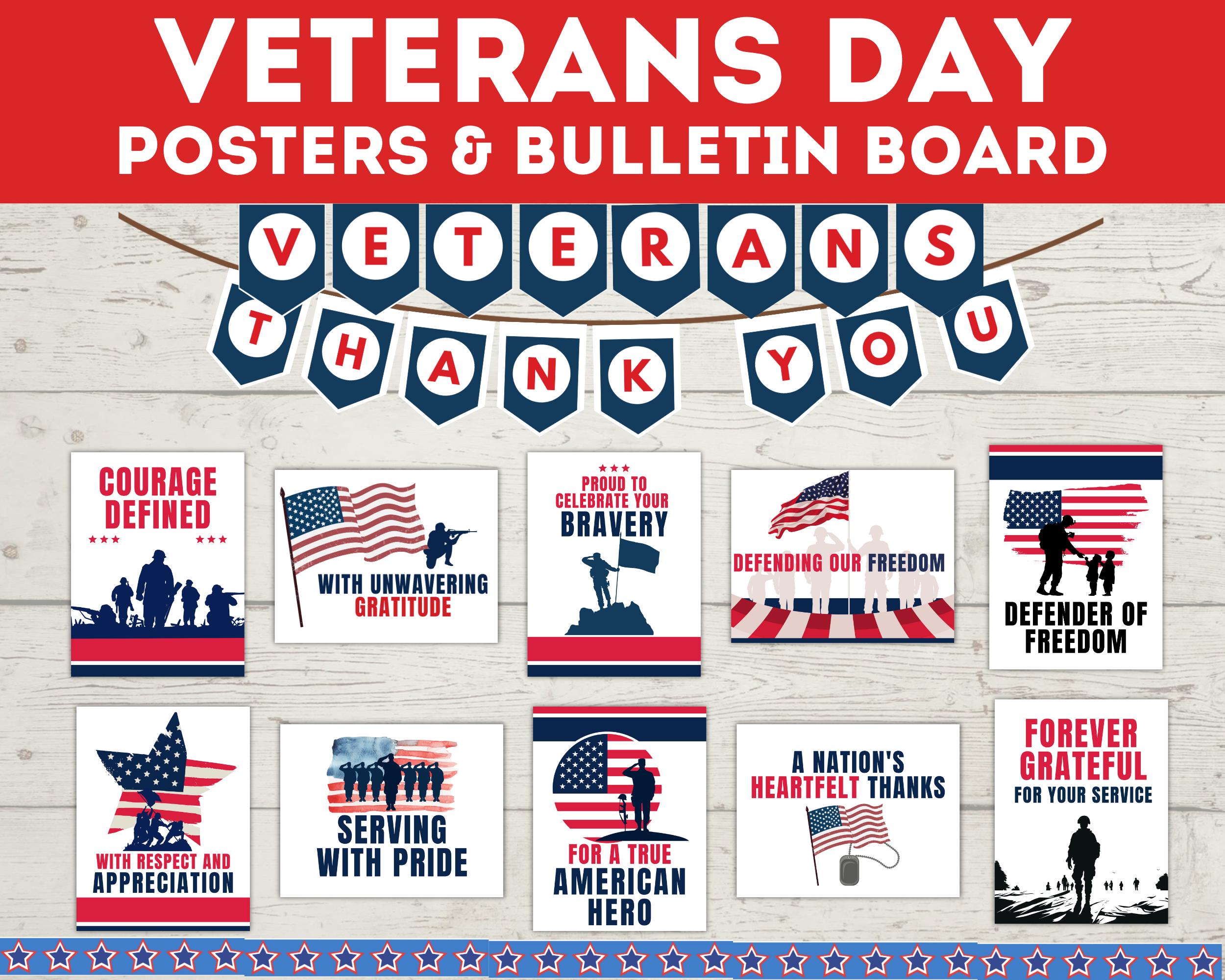 Veteran's Day Bulletin Board Kit: Classroom Decor (digital Download) - Etsy