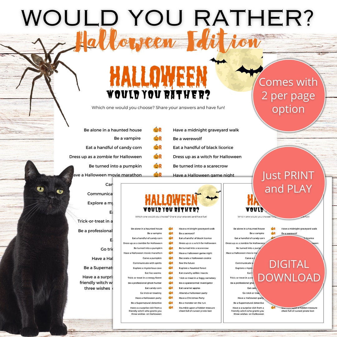 Halloween Would You Rather Game Halloween Would You Rather Printable ...