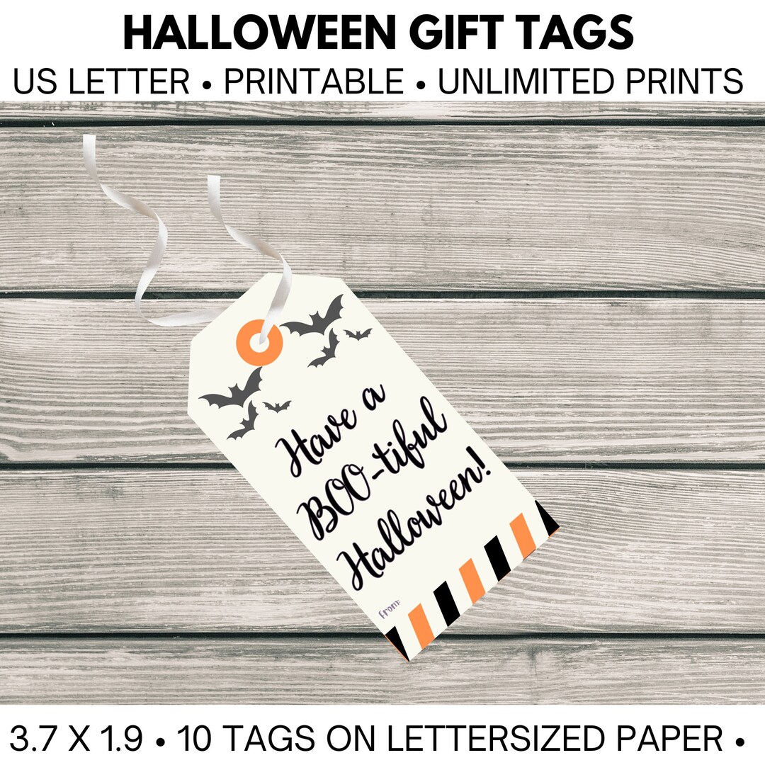Halloween Gift Tags Printable, Halloween Tags Printable, Halloween ...