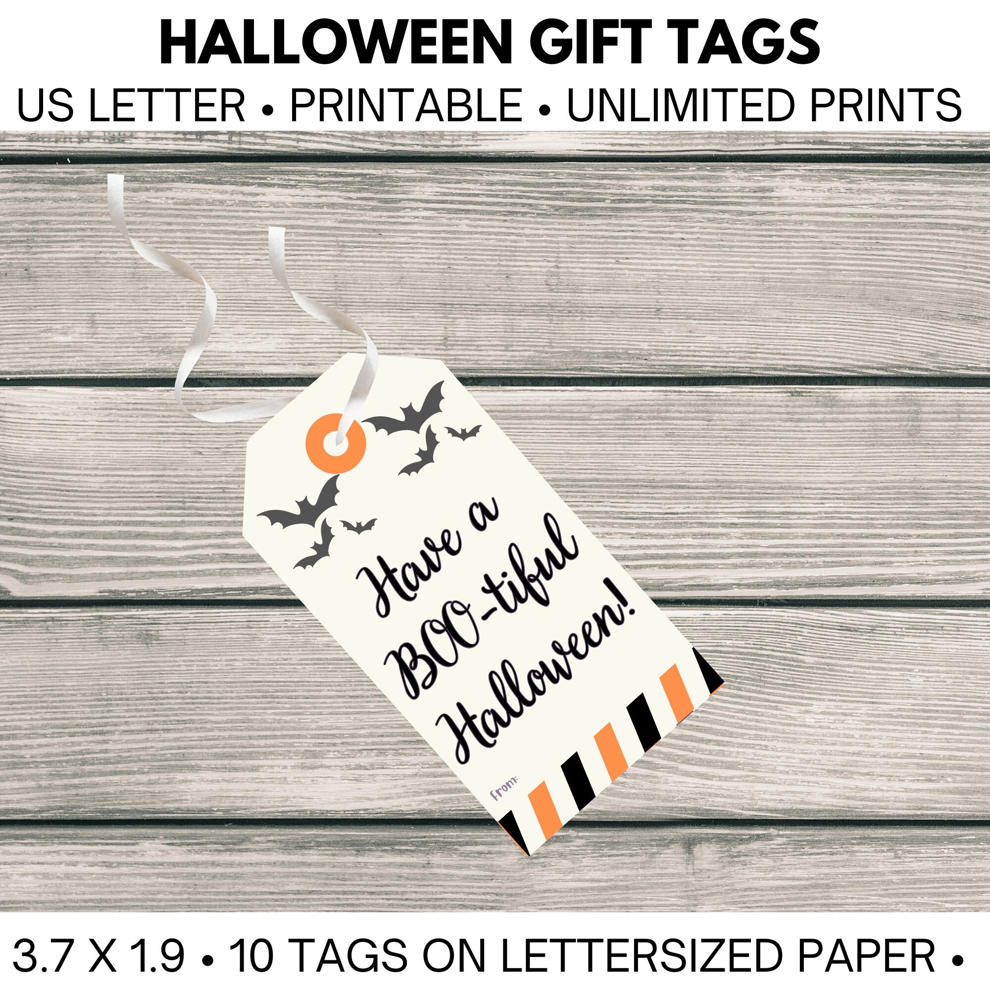 Halloween Gift Tags Printable, Halloween Tags Printable, Halloween ...