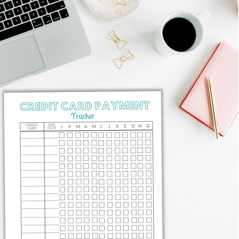 Credit Card Payment Tracker Printable: Minimalist PDF Template (US ...