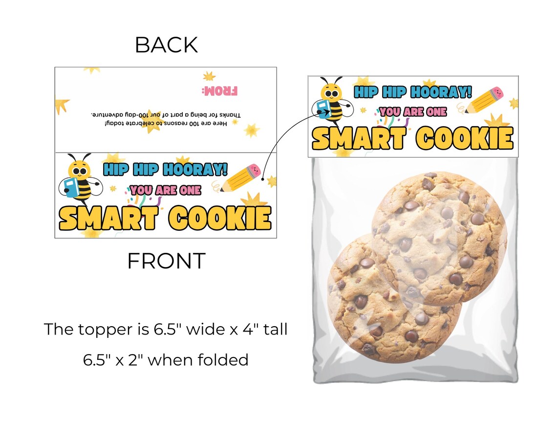 100th Day OF School Treat Bag Toppers, 100 Days of School Chip Bag ...