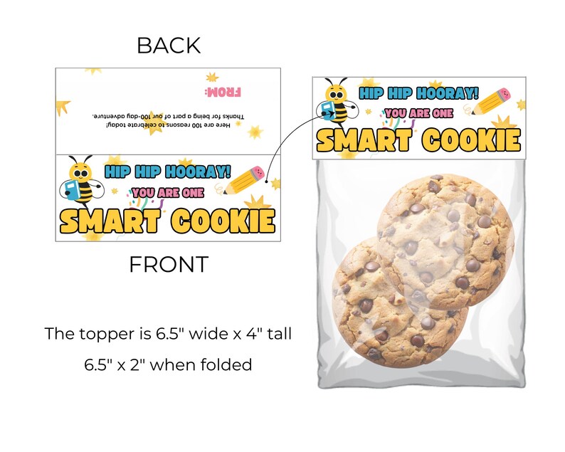 100th Day OF School Treat Bag Toppers, 100 Days of School Chip Bag ...