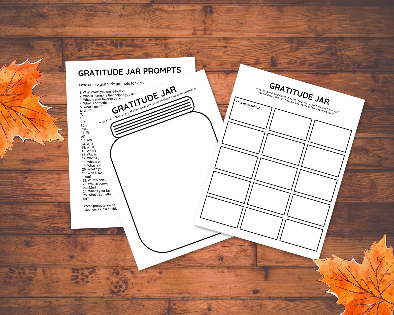 Gratitude Jar Printable, Gratitude Jar Cards, Gratitude Activity for ...