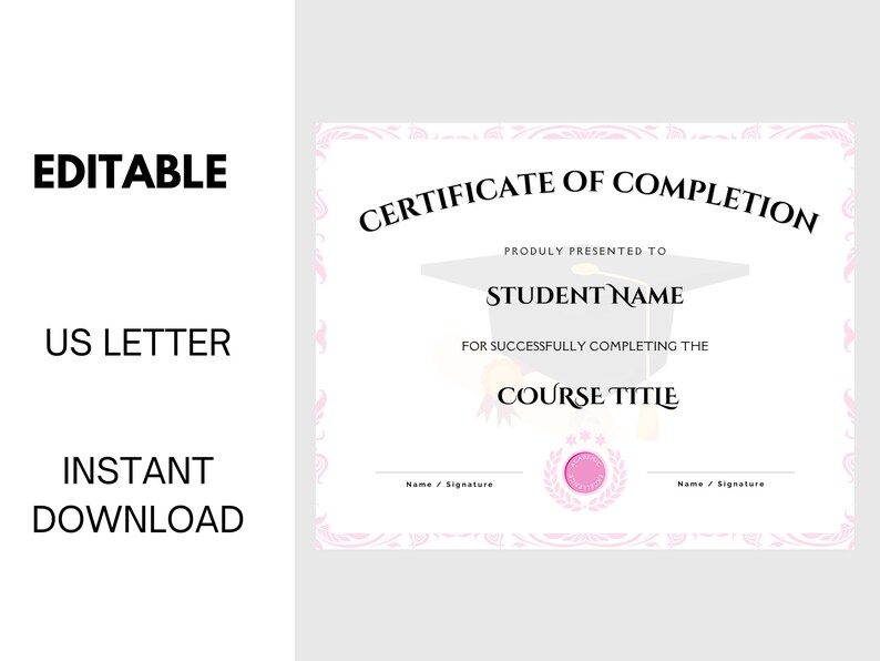 Editable Lash Tech Certificate Template: Printable Beauty Course ...
