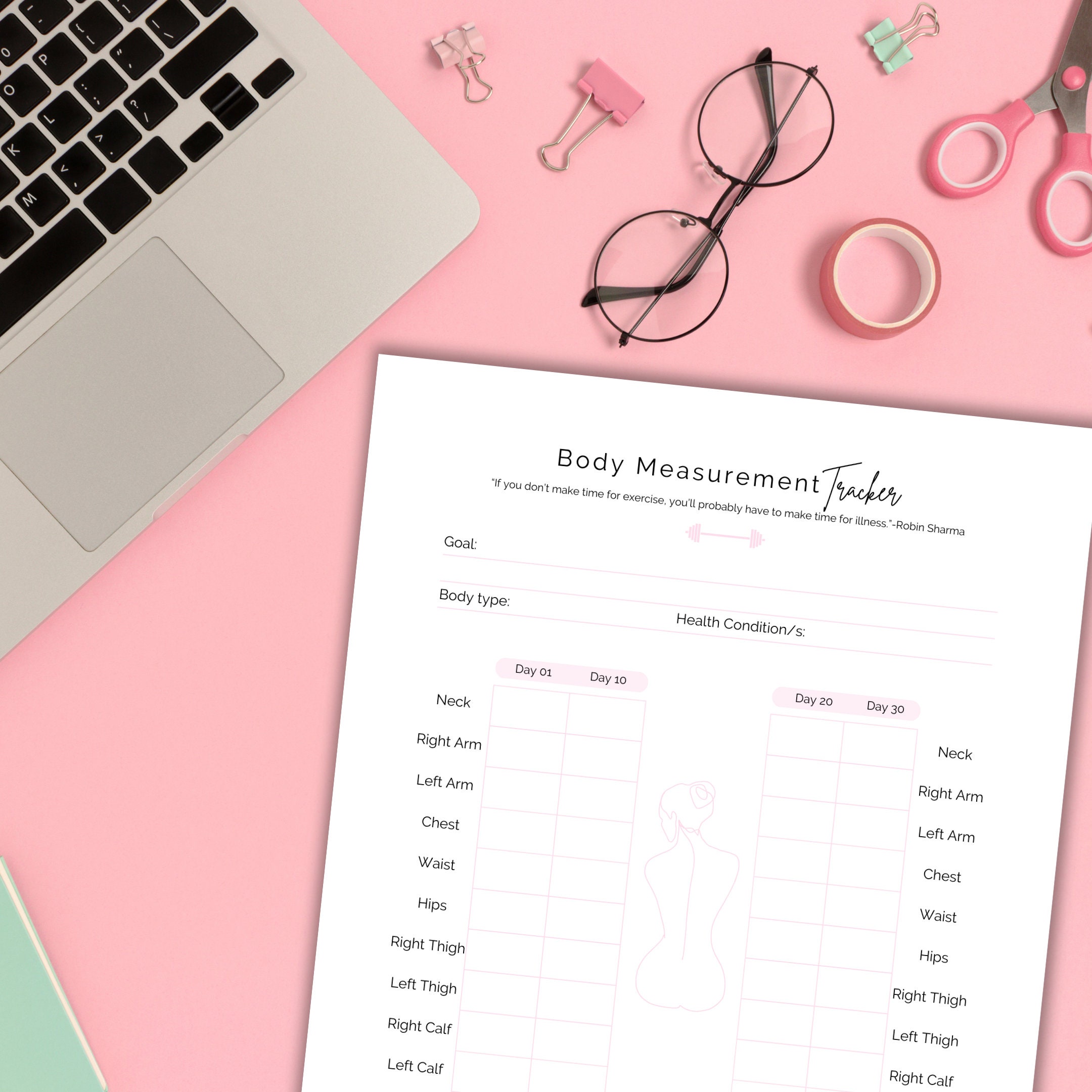 Fitness Printable Planner, A5 Fitness Planner, Diet Planner Printable ...