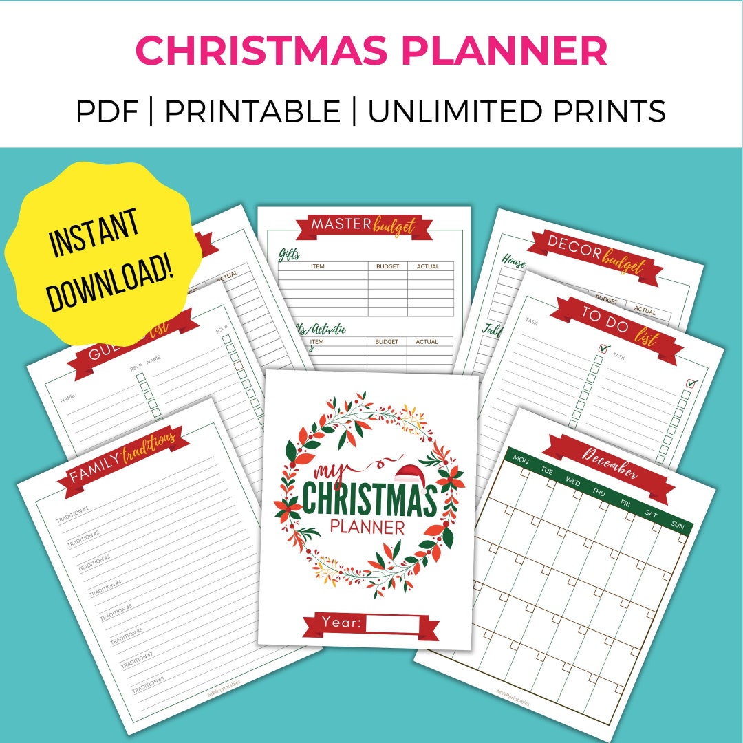 Christmas Planner, Christmas Planner Printable, Christmas Party Planner ...