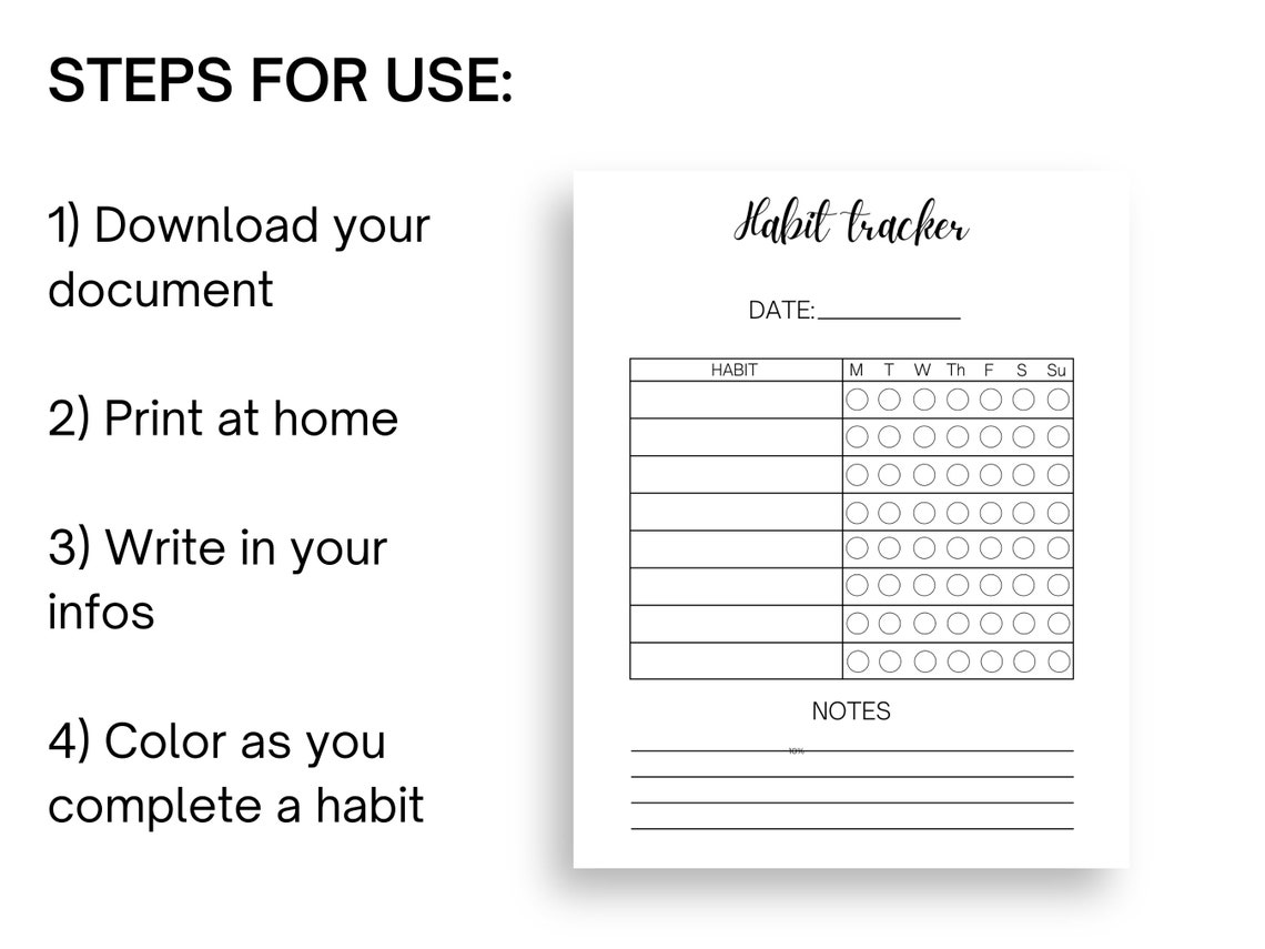 Habit Mood Tracker Bundle: Daily Routine Chart (PDF, A4/a5/letter) - Etsy