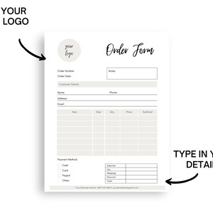 Editable Shoe Order Form Template: Printable Customer Form (canva) - Etsy