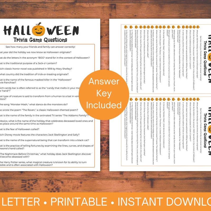 Halloween Trivia - Etsy