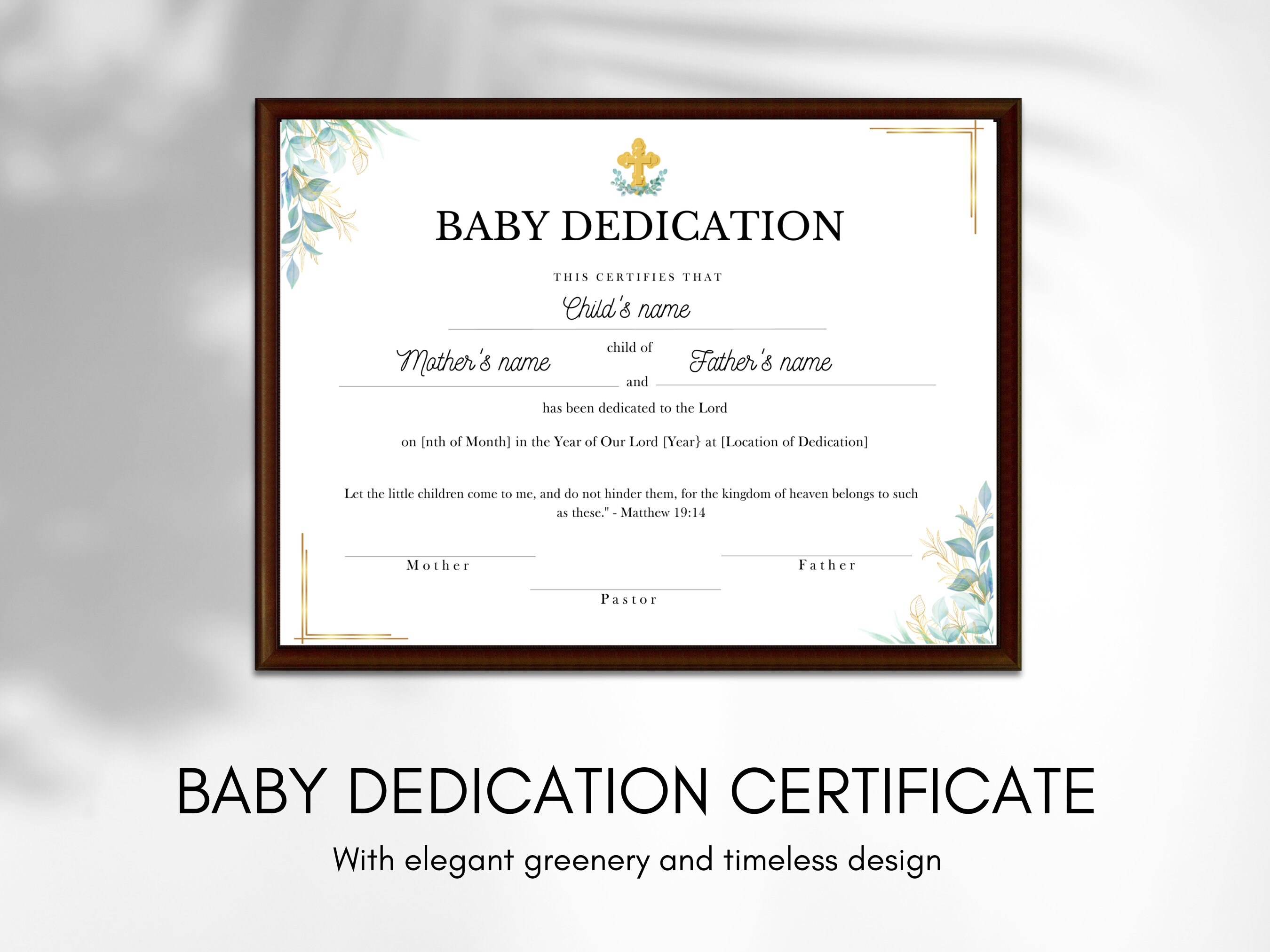 Editable Baby Dedication Certificate Template, Child Dedication ...