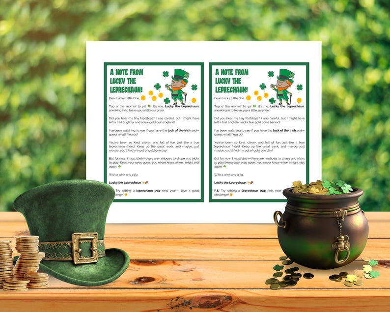 Leprechaun Letter to Kids for St. Patricks's Day, Mini Letter From ...