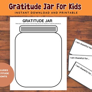 Gratitude Jar Printable, Gratitude Jar Cards, Gratitude Activity for ...