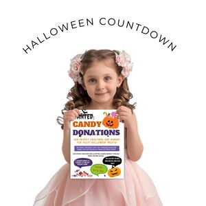 Editable DIY Candy Donation Flyer Template for Trunk or Treat Halloween ...