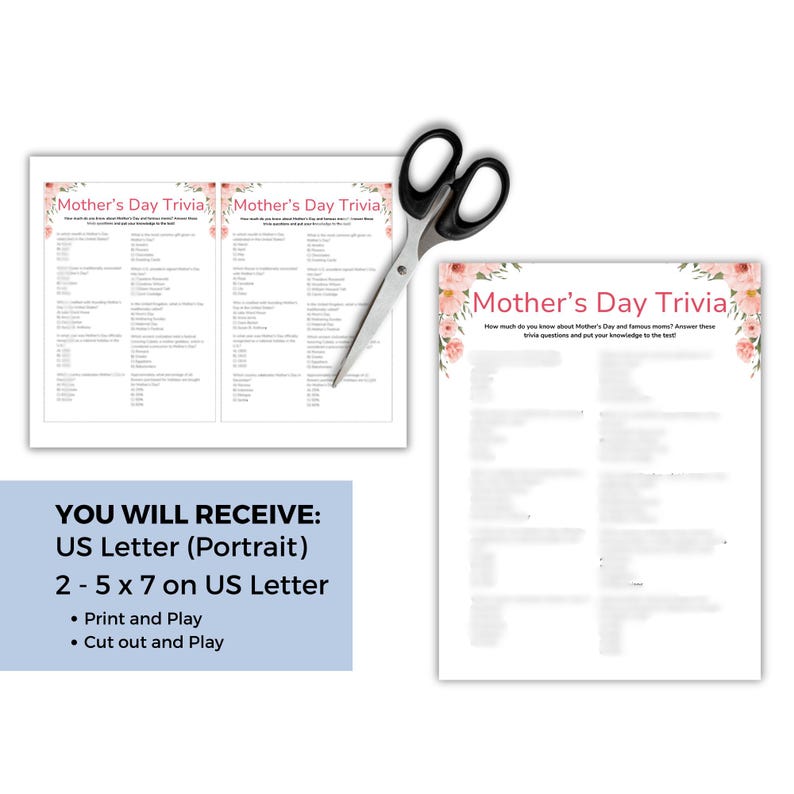 Mother's Day Trivia Questions, Mother's Day Quiz, Mom Questionnaire ...