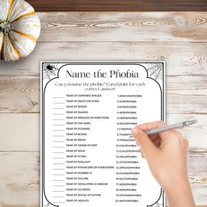 Name That Phobia Matching Game, Halloween Trivia Questions, Workplace ...