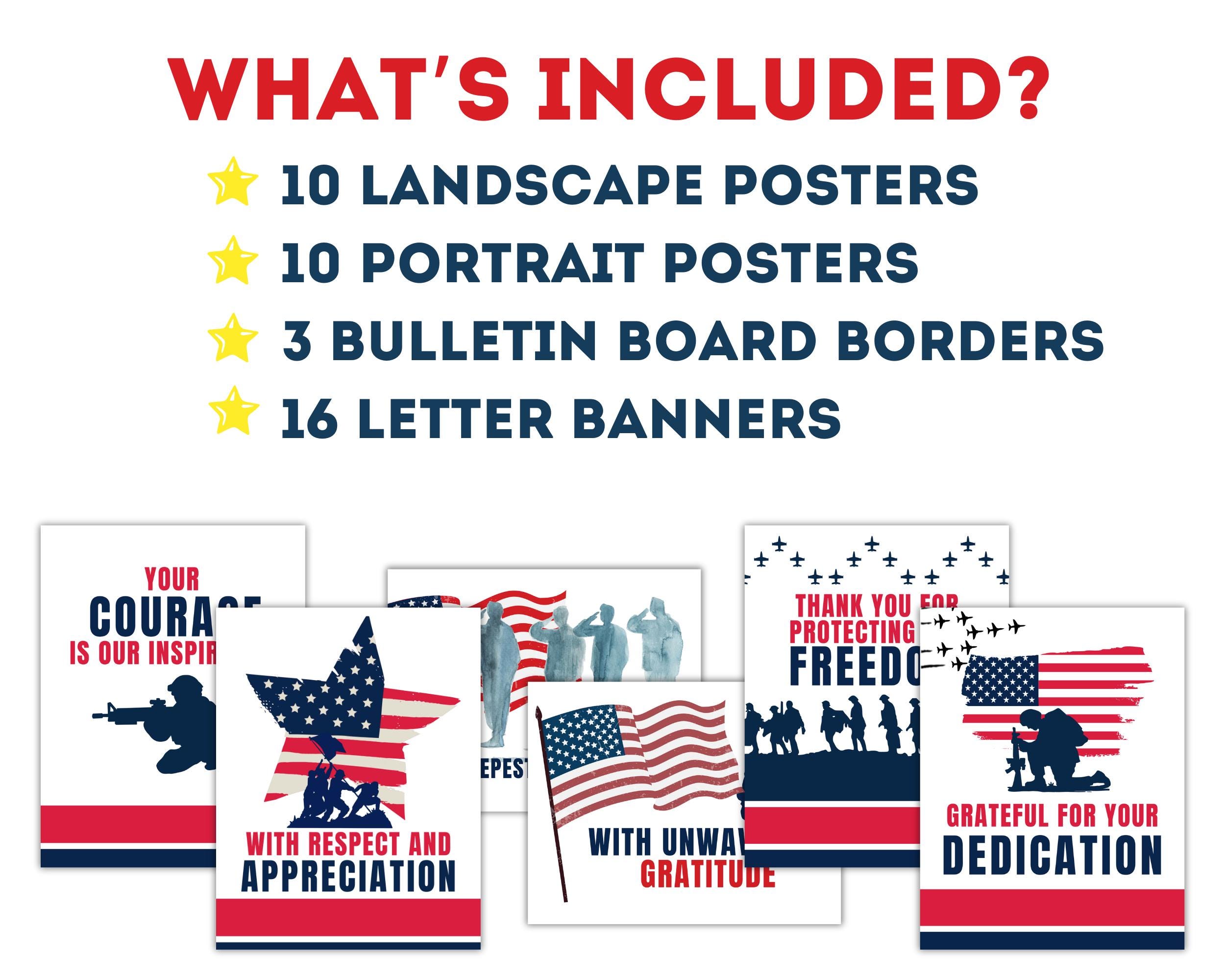 Veteran's Day Bulletin Board Kit: Classroom Decor (digital Download) - Etsy