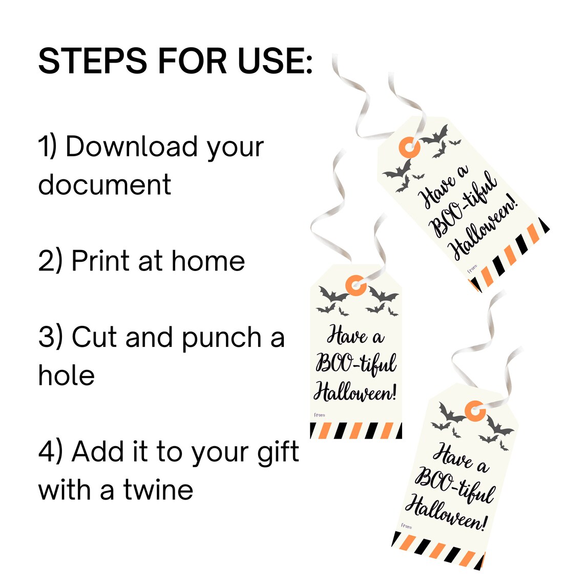 Halloween Gift Tags Printable Halloween Tags Printable - Etsy