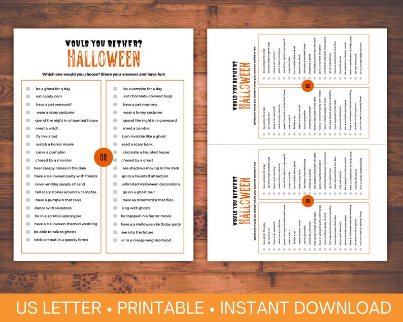 Halloween Would You Rather Halloween Game Night team Building Games ...